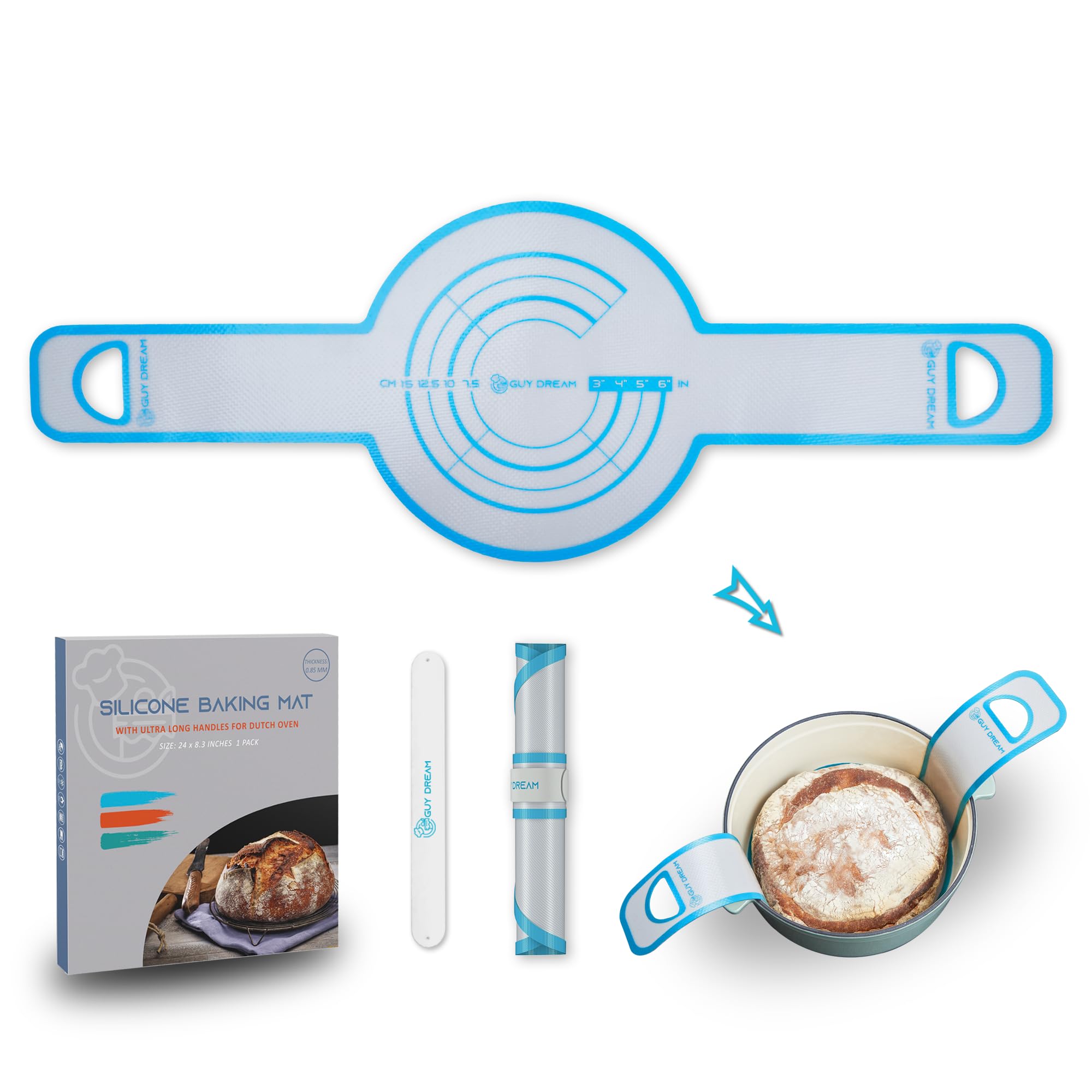 Amazon.com: GUYDREMAT Reusable Silicone Bread Sling for Artisan Bread ...