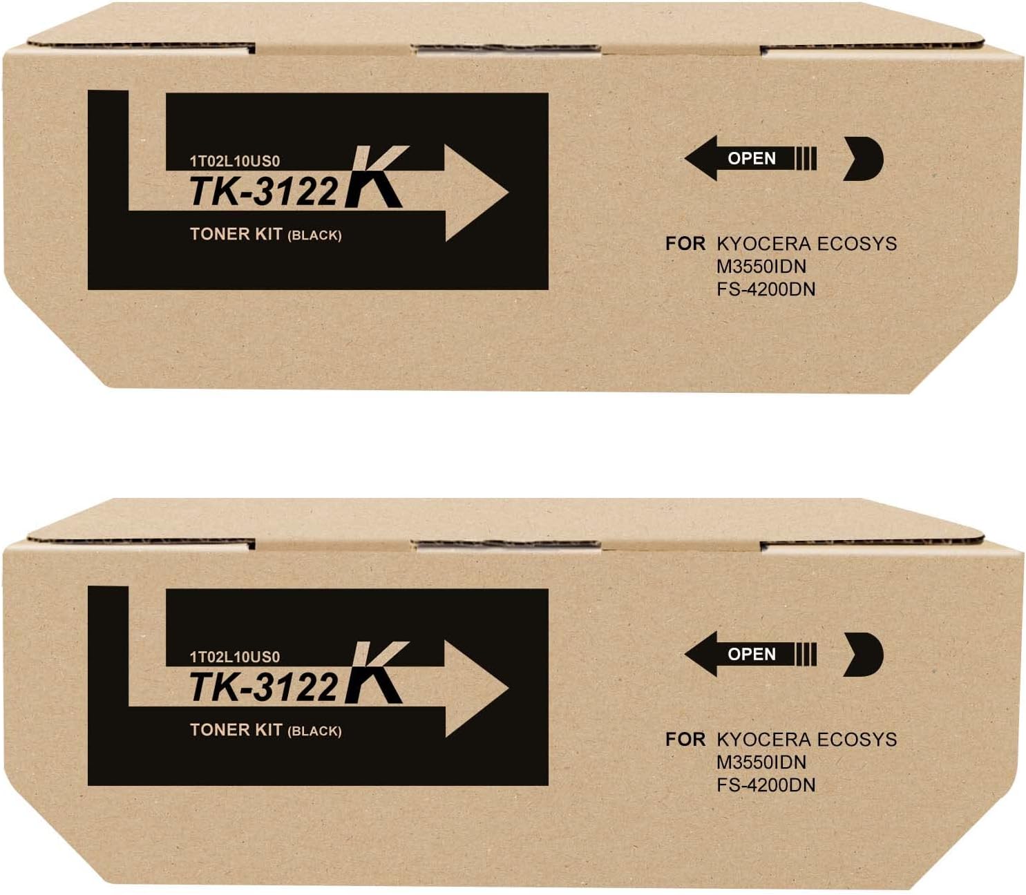 Amazon.com: TK3122 TK-3122 1T02L10US0 (2 Pack, Black) Toner Cartridge ...