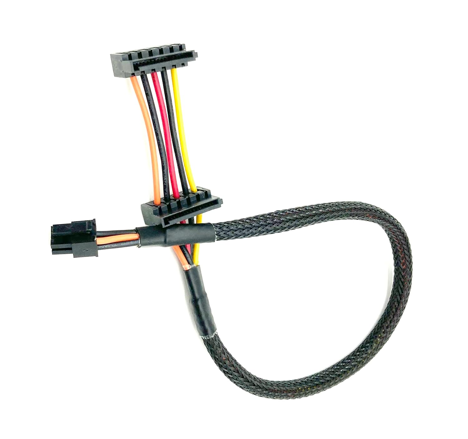 Amazon.com: Mini 6-pin ATX to Right-Angle SATA 15-pin x2 Power Cable ...