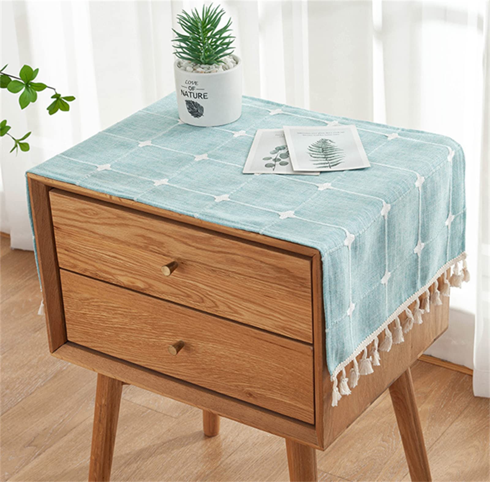 Amazon.com: Utobanh Simple Bedside Table Tassel Cover Cloth, Tablecloth ...