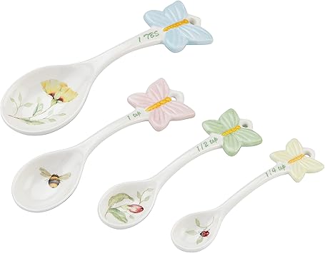 Amazon.com: Lenox 834711 Butterfly Meadow Measuring Spoons, Set of 4, White: Home & Kitchen