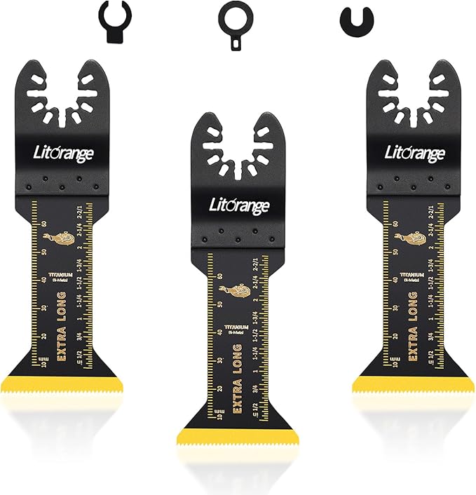 Litorange Titanium Oscillating Multi Tool Blades Extra-Long Saw Blades ...