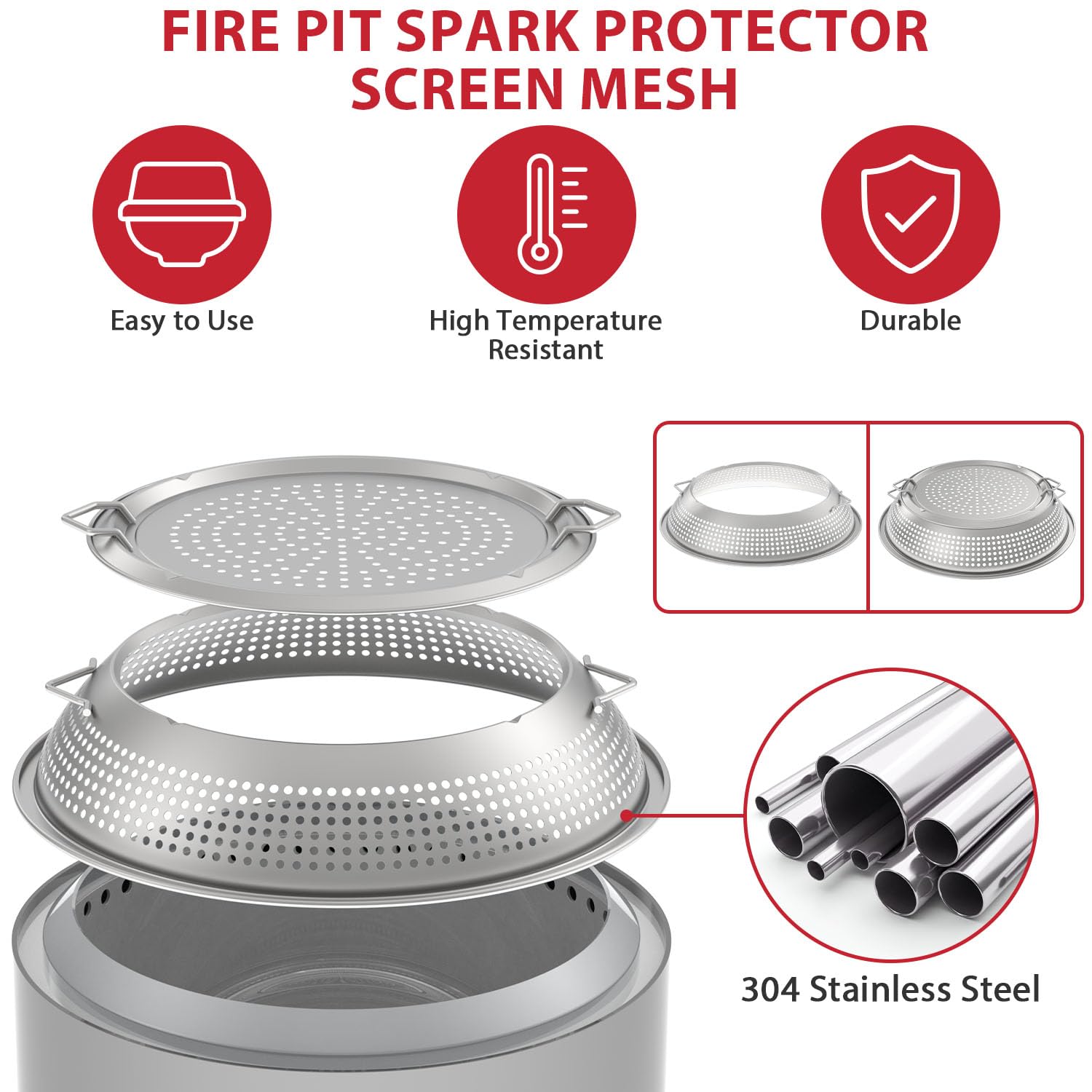 Snapklik.com : Spark Shield For Solo Stove Bonfire - Stainless Steel ...