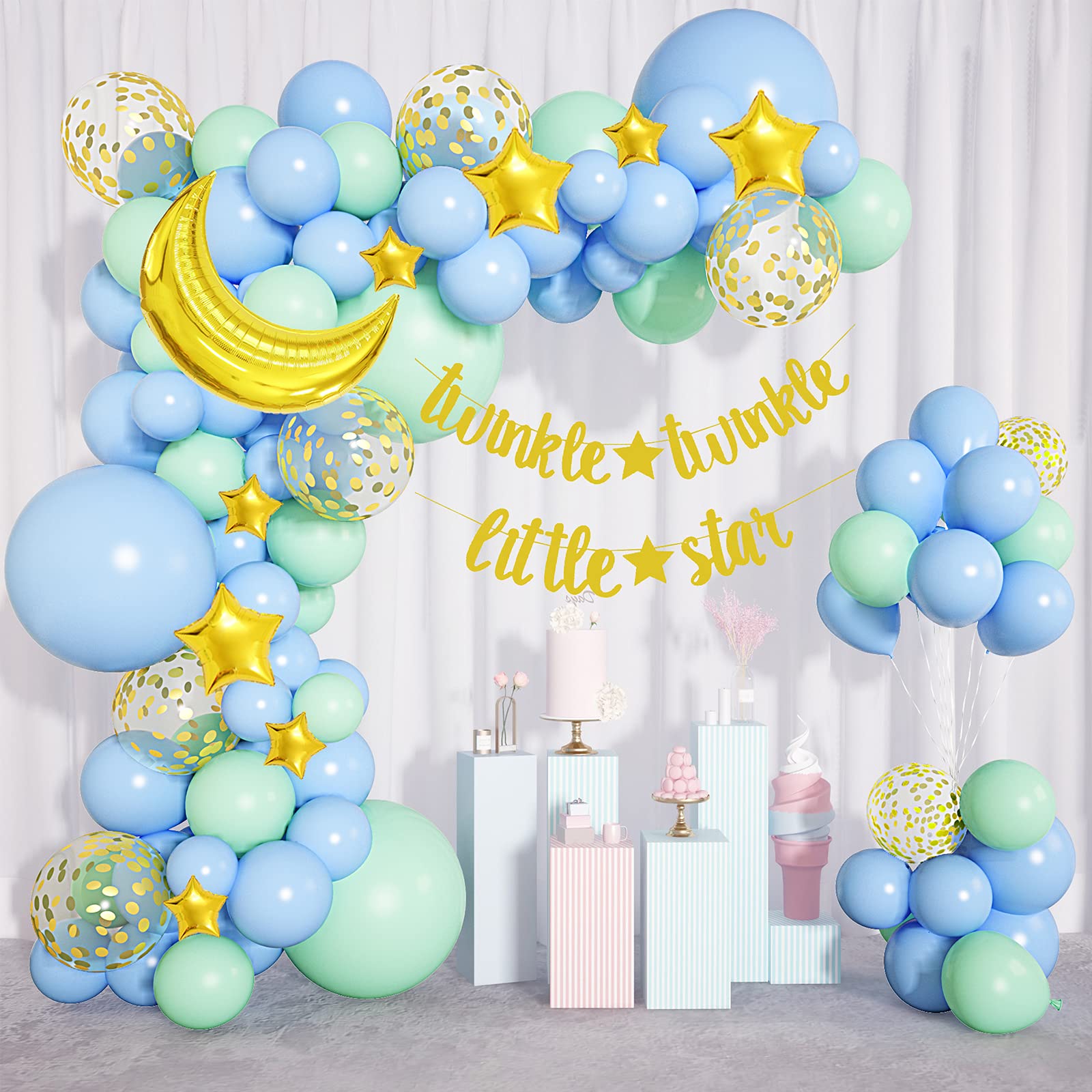 Buy Baby Blue Balloon Garland Kit, Baby Shower Decorations with Pastel ...