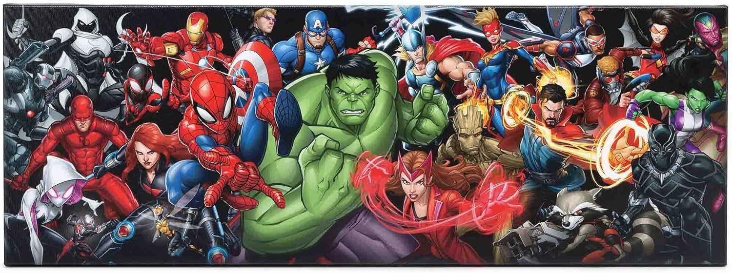 Amazon.com: Open Road Brands Marvel Character Lineup Gallery Wrapped ...