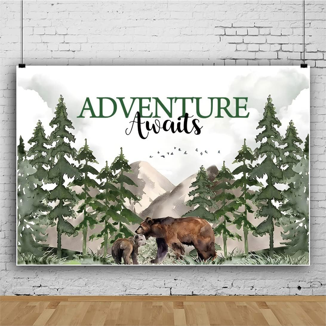 Amazon.com : 5x3ft Adventure Awaits Jungle Photography Backdrop Pine ...