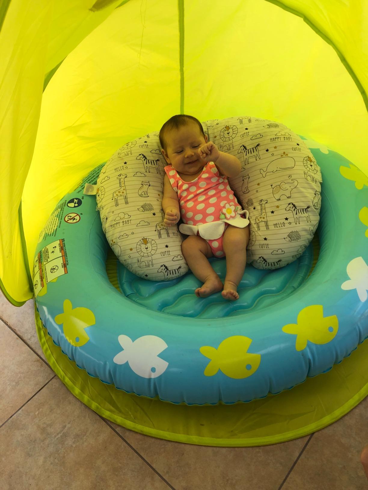 Amazon.com: Baby Pool with Canopy | Baby Splash Mat with Canopy | Baby ...