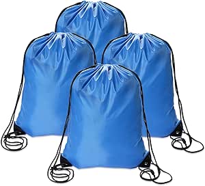 Amazon.com | Sliverdew 4 Pcs Blue Drawstring Bag Draw String Backpack ...