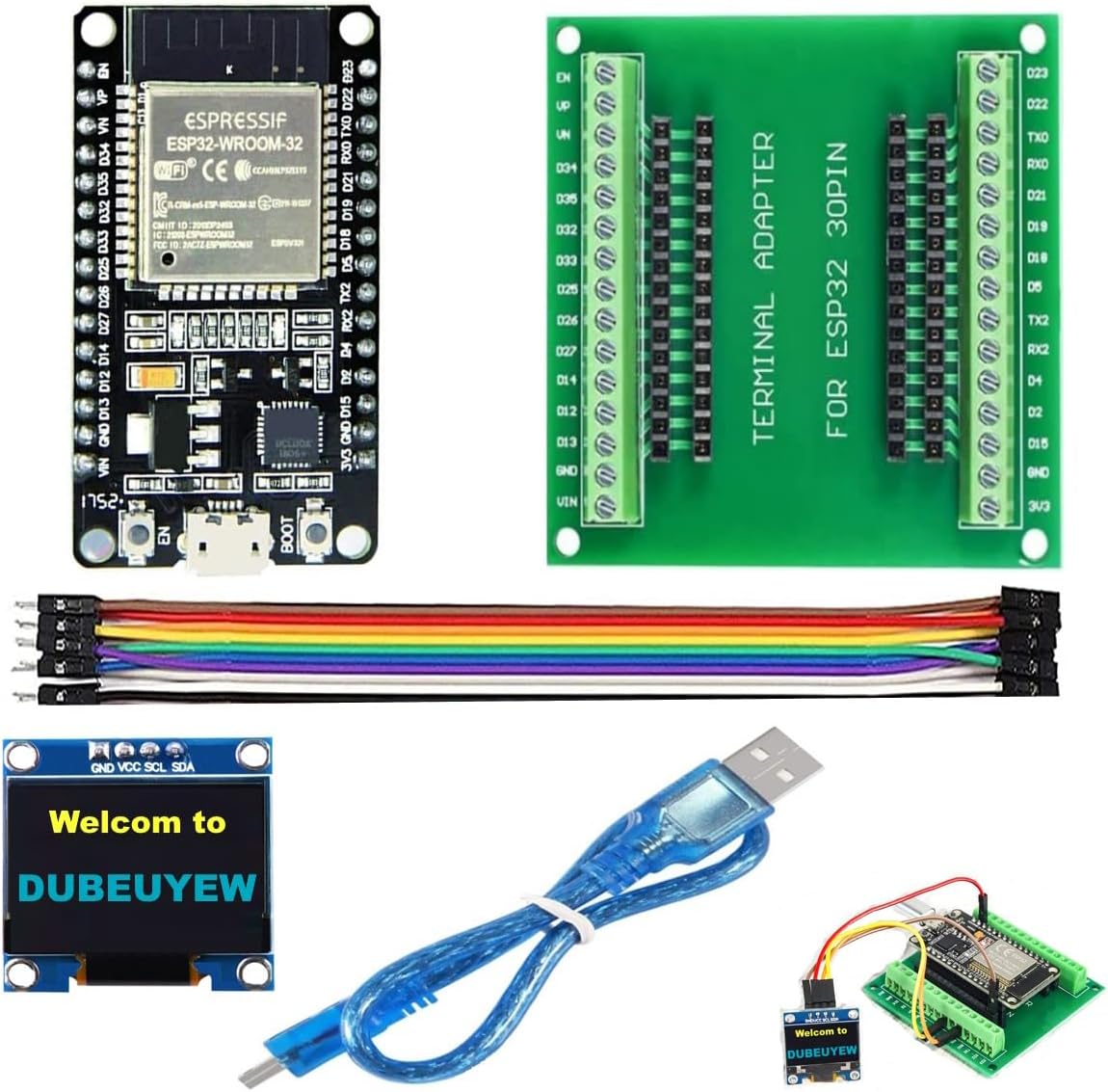 Dubeuyew Esp32 Devkitc V1 Esp32 Entwicklungsboard 24 Ghz Dual Mode Wifi Bluetooth Dual Core
