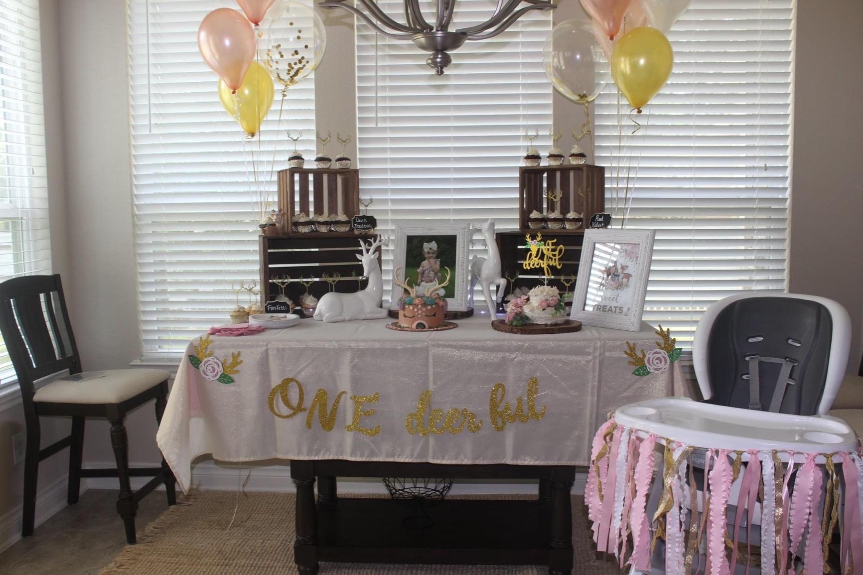 Amazon.com: Deer One Birthday Party Decorations, ONE-deer-ful Banner ...