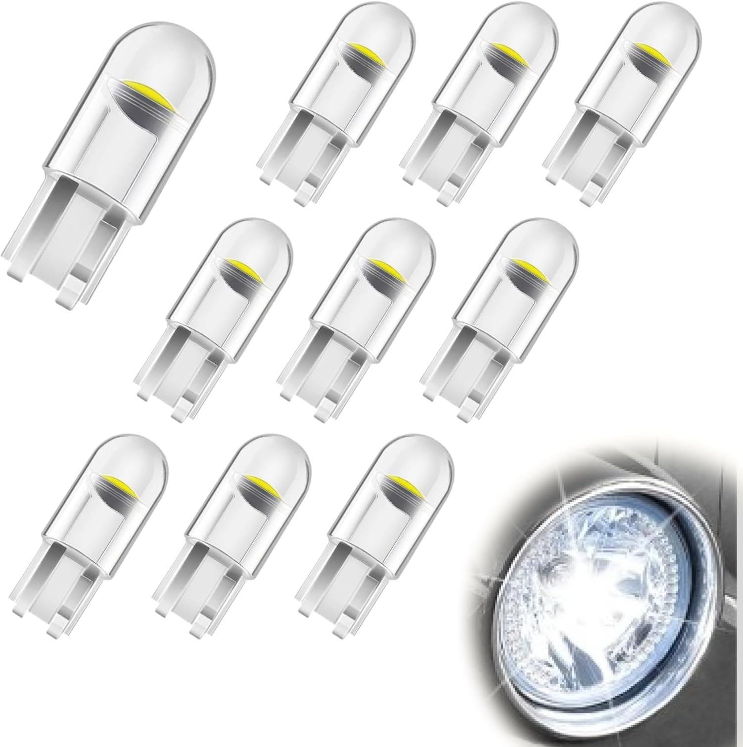 10 pezzi W5W T10 LED lampadina auto 12V 5w 6500k 120LM COB lampadina di ricambio ,W5w Led,T10 ...