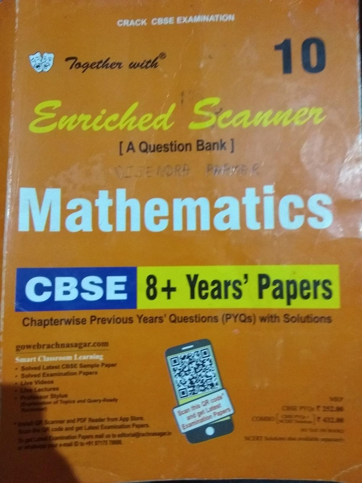 Together with Enriched Scanner PYQs Math Class 10 for 2018 Exam (Old ...