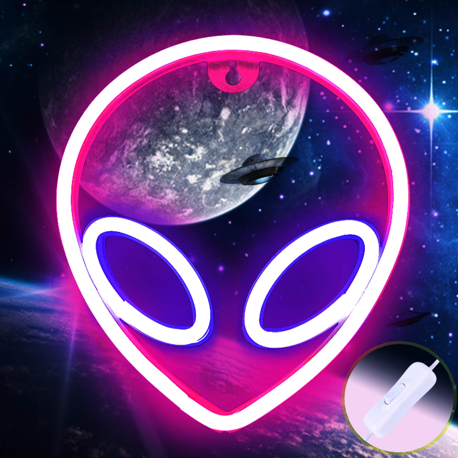 Buy XIYUNTE Alien Neon Lights for Wall Decor, USB Powered Alien Neon ...