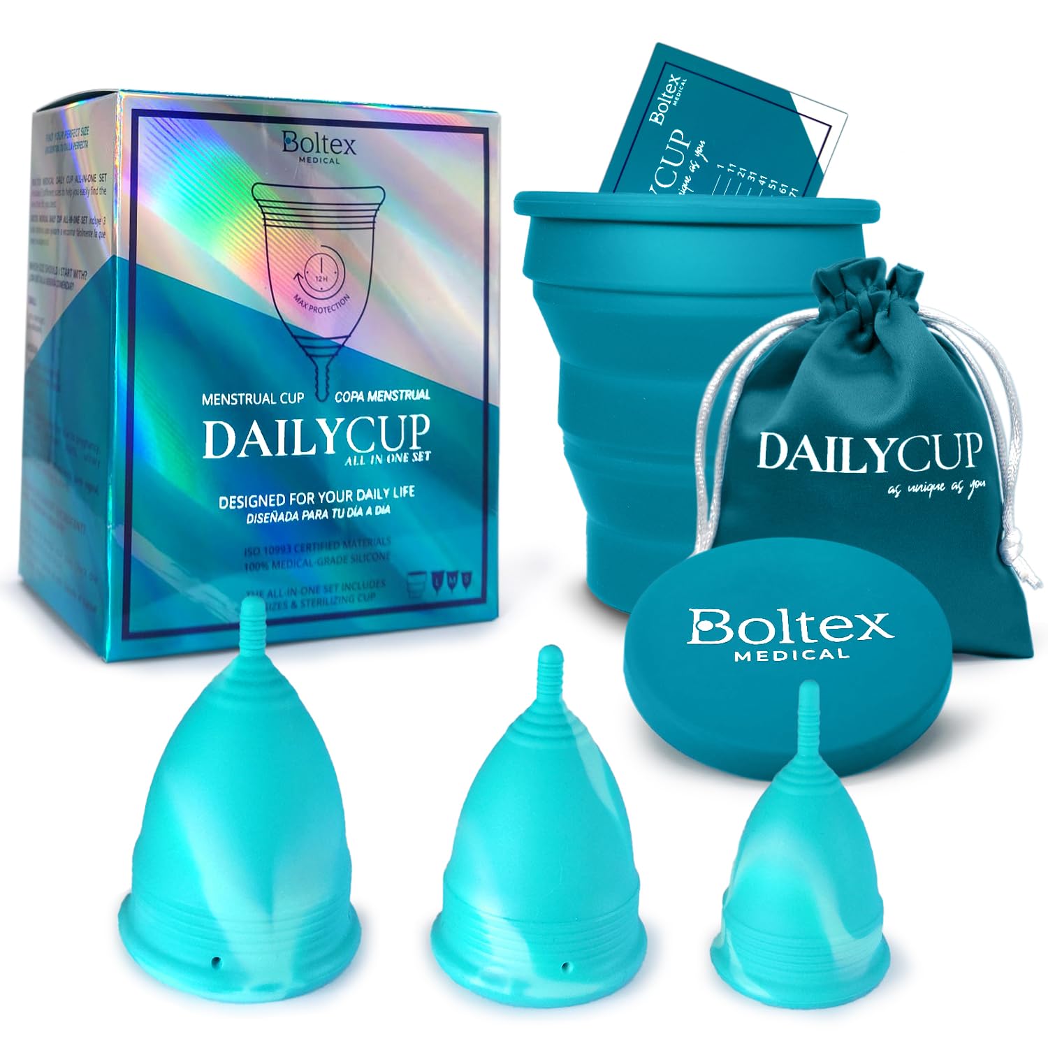 Menstrual Cup Daily Cup All-in-One Set by BOLTEX Medical. Designed for ...