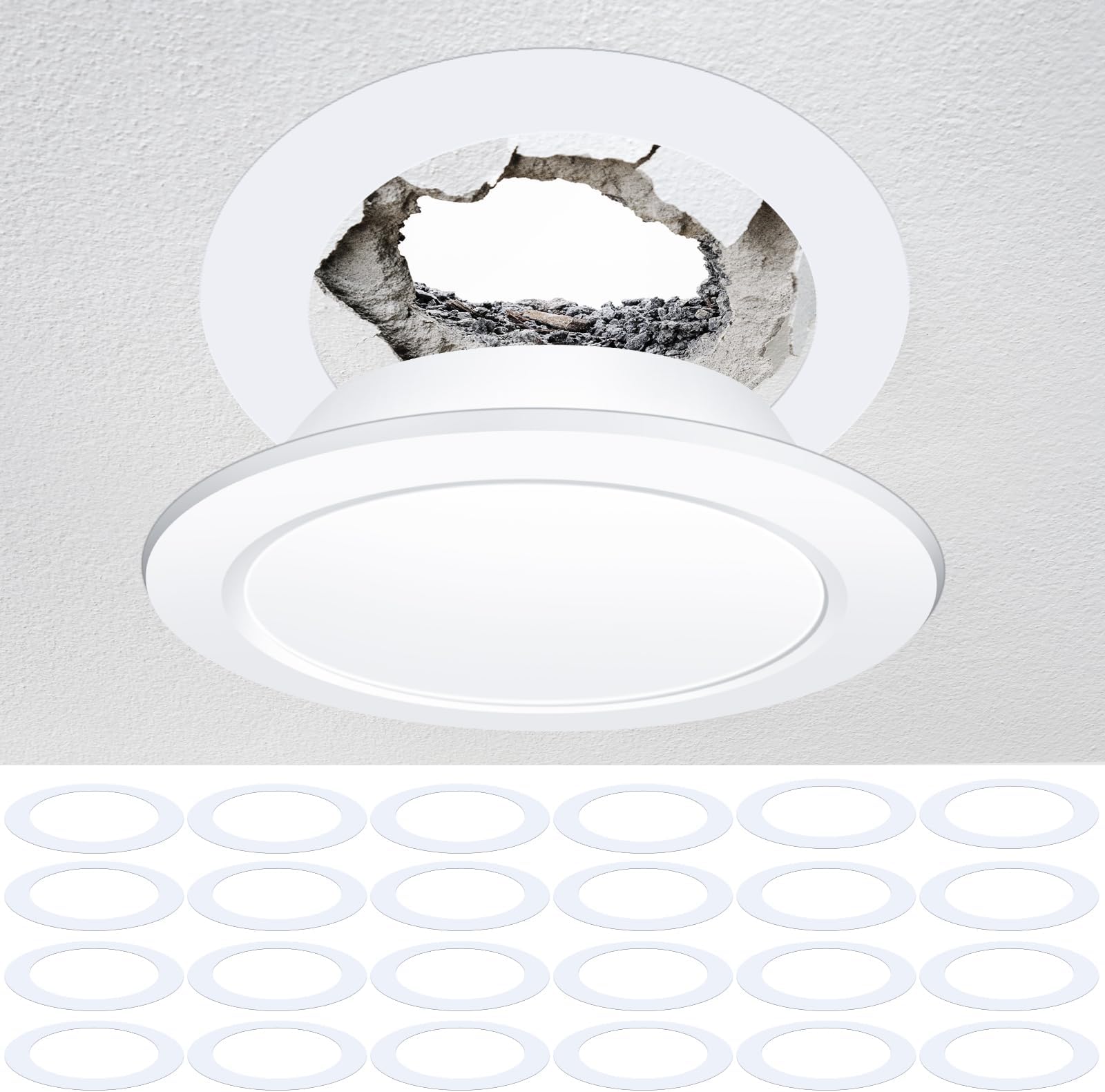 Pangda 24 Pcs Goof Rings for 6 Inch 8 Inch Recessed Light, Outer ...