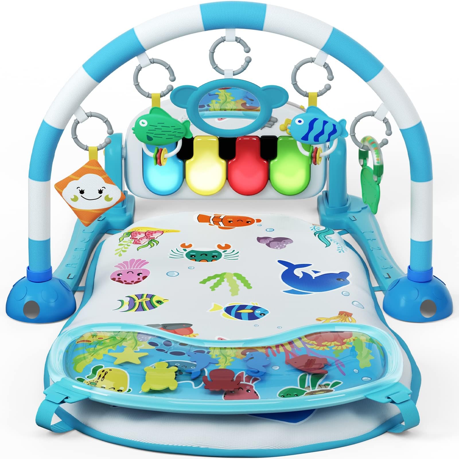 Amazon.com : BOMPOW Baby Play Mat Baby Gym, Play Piano Baby Activity ...