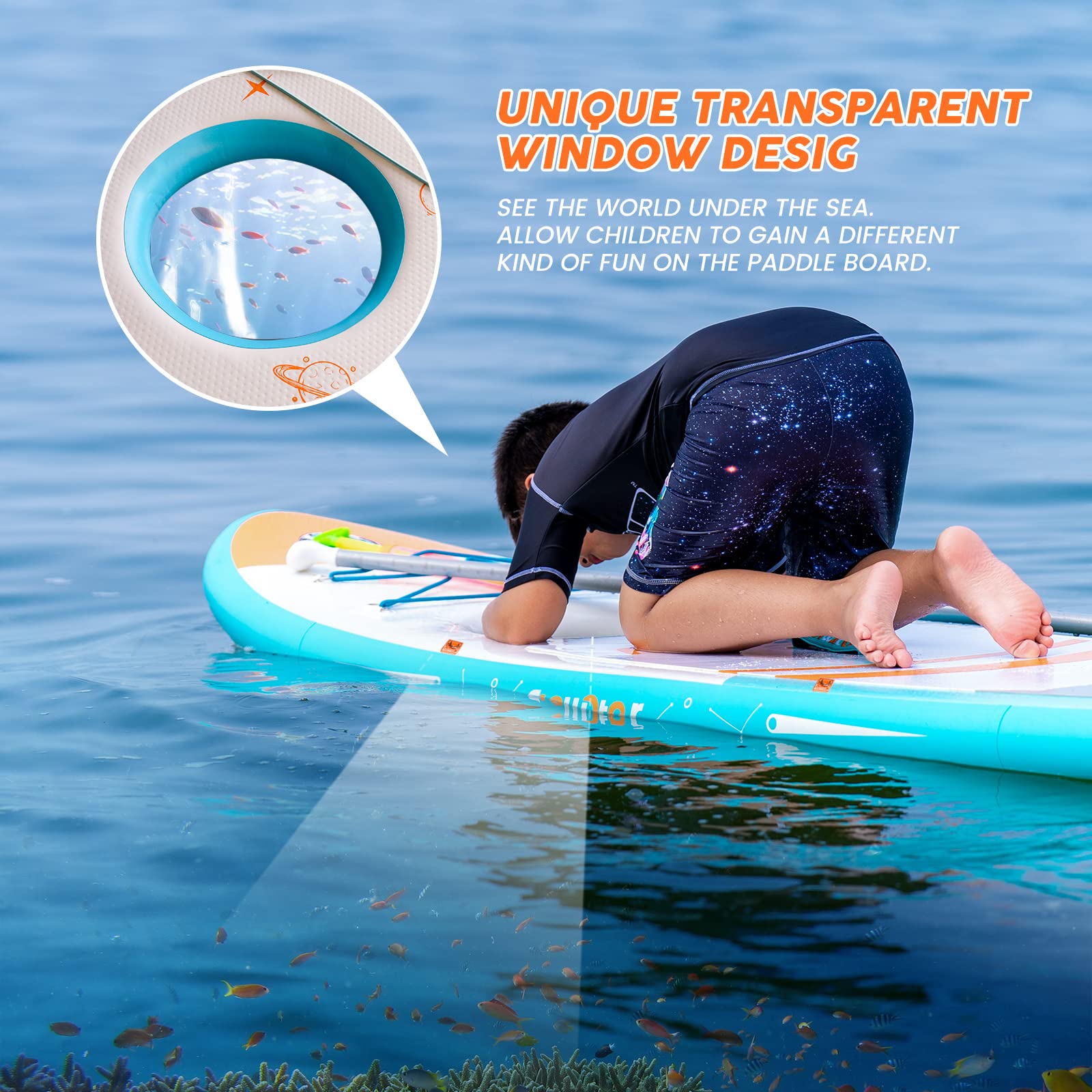 Snapklik.com : FunWater Paddle Boards SUP Kids Paddle Board Transparent ...