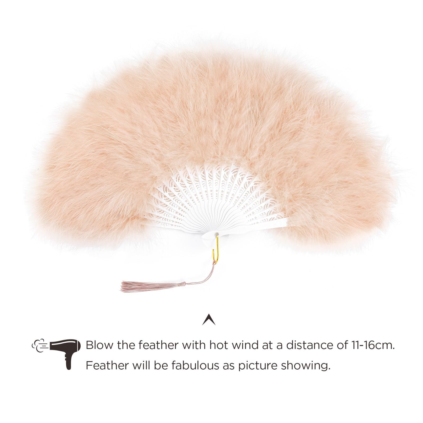 Snapklik.com : Marabou Feather Fan 20s Vintage Folding Fan Flapper Hand ...