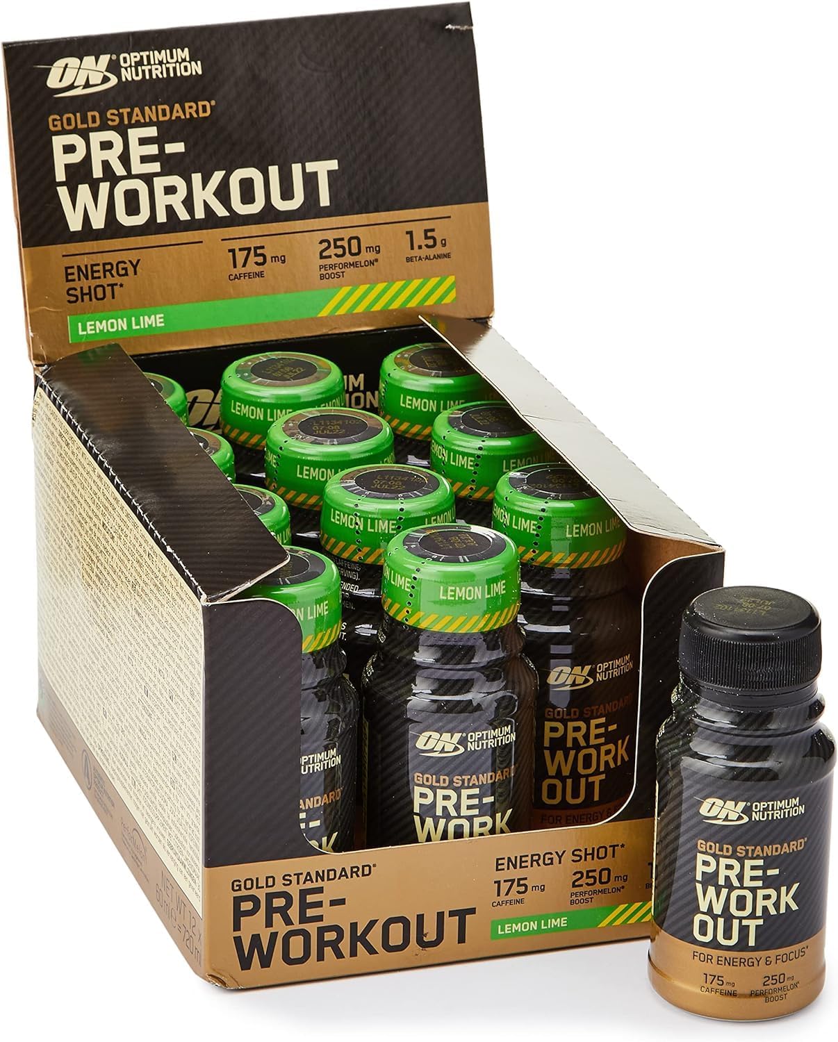 Optimum Nutrition Gold Standard Pre Workout Shot Lemon & Lime 12x60ml ...