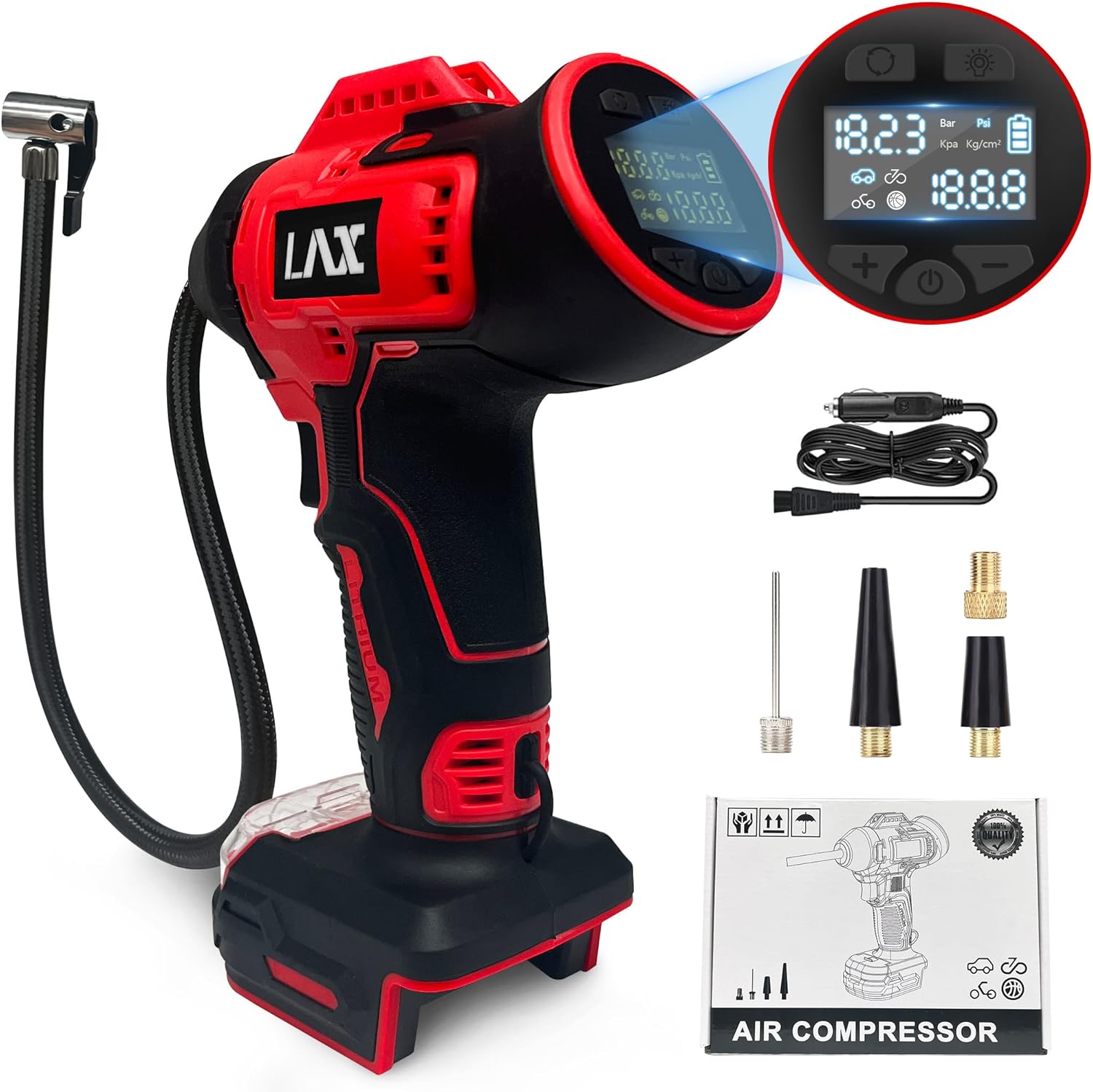 Tire Inflator Portable Air Compressor for Milwaukee 18v Battery Power ...