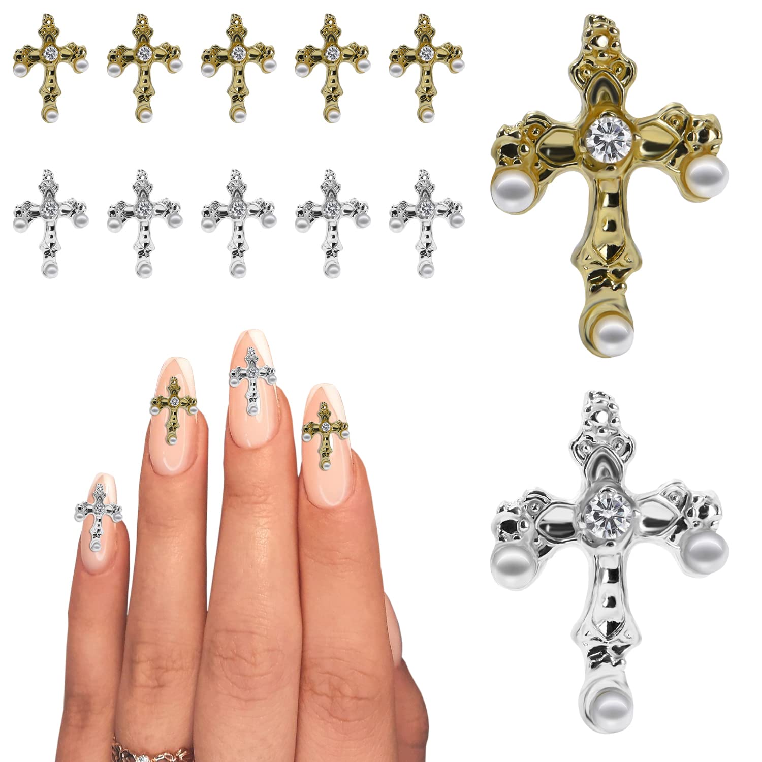 Nail Designs With Rhinestones And Crosses