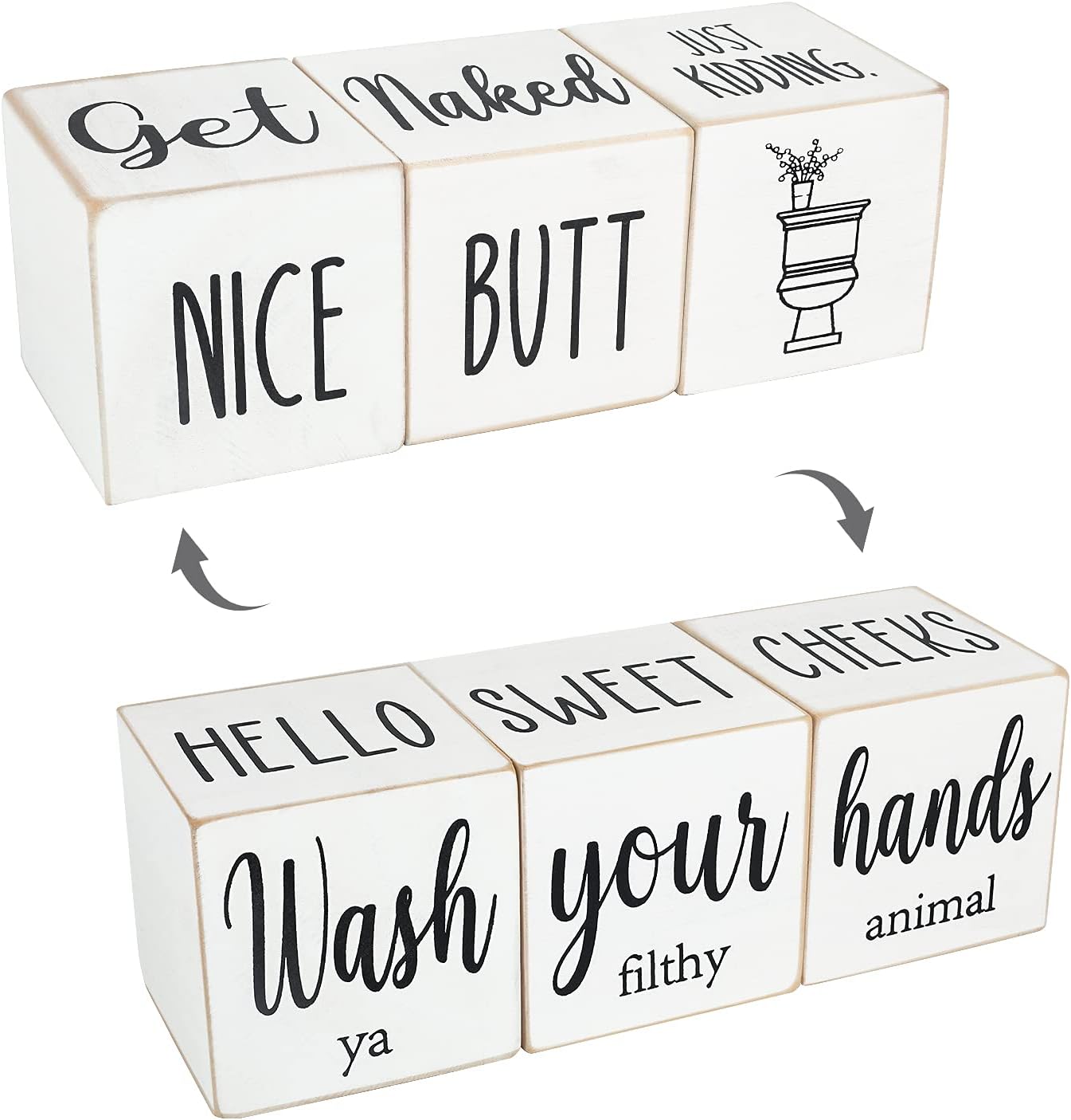 Amazon.com: Rustic Funny Bathroom Wood Box Sign Humor Restroom Wooden ...