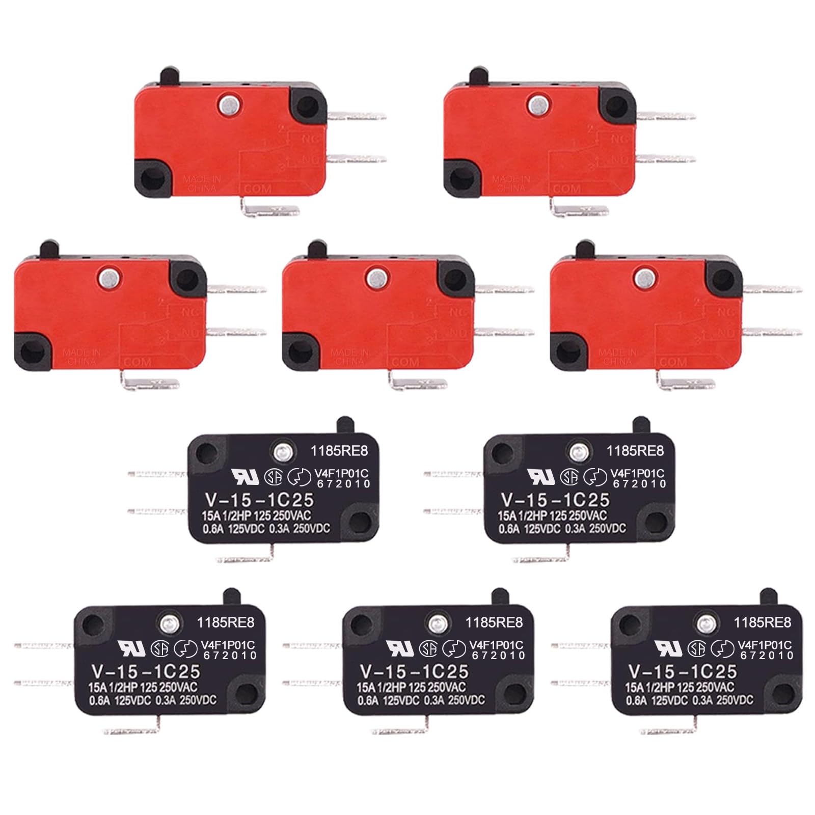 Snapklik.com : 10Pcs 125V/250V 15A Cherry Micro Limit Switch SPDT Snap ...