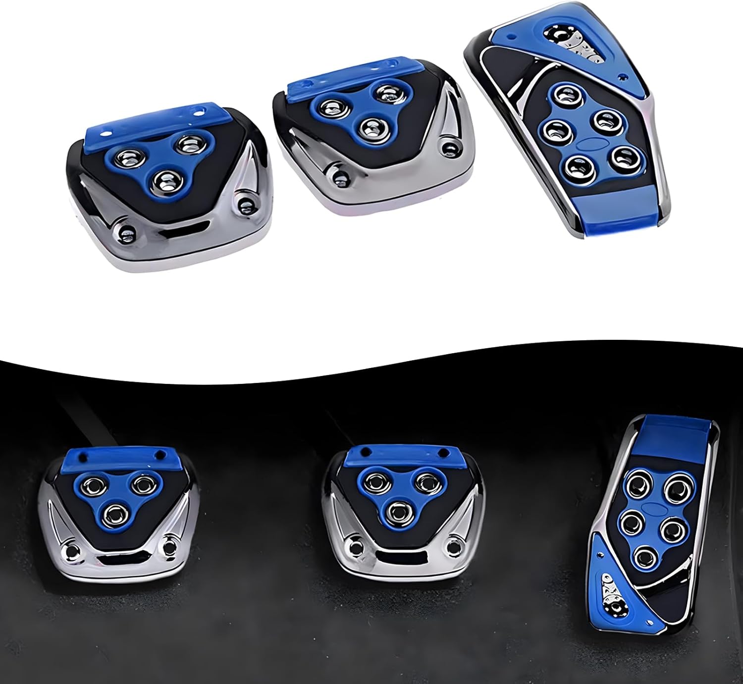 Amazon.com: Flygun Pack-3 Car Pedals Set, Brake Pedal Cover ...