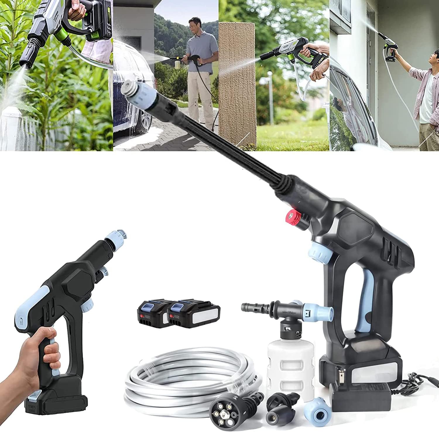 Amazon.com : Cordless Pressure Washer Kit, 435PSI Portable High ...