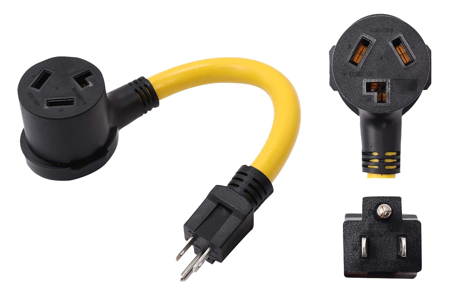 ONETAK NEMA 5-15P to 10-30R 120V 15 Amp 3 Prong Male Plug to 3 Prong ...