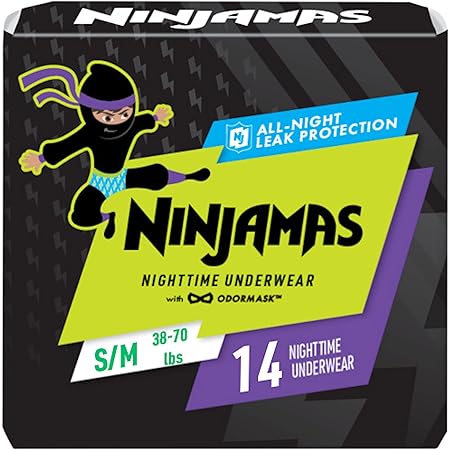 Amazon.com: Pampers Ninjamas Nighttime Bedwetting Underwear Boys Size S ...