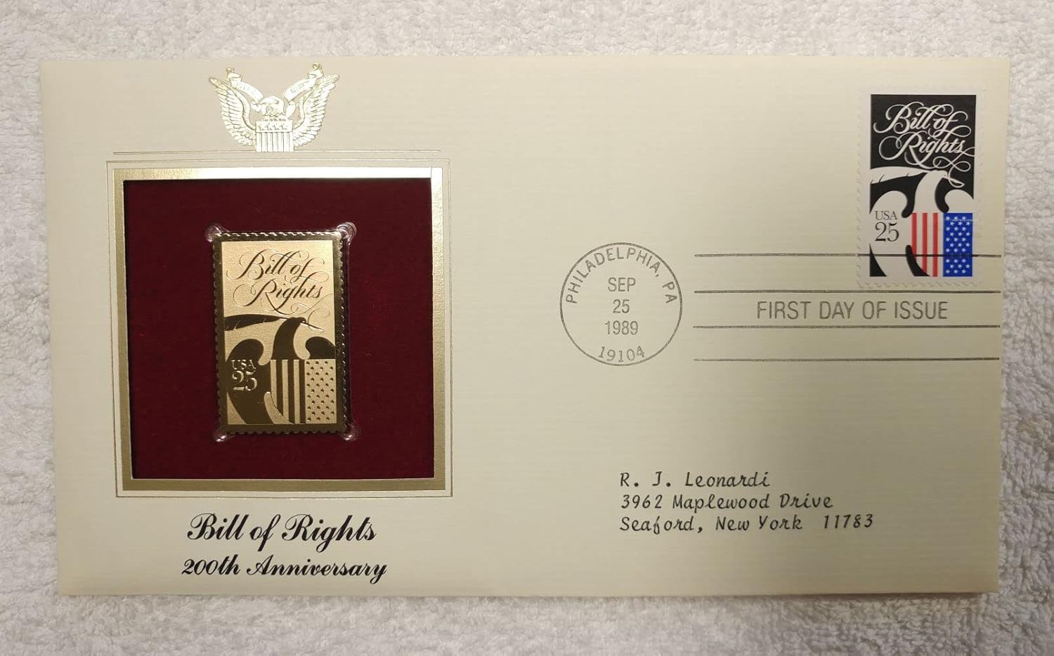 Amazon.com: Bill of Rights - 200th Anniversary - 22kt Gold Replica ...