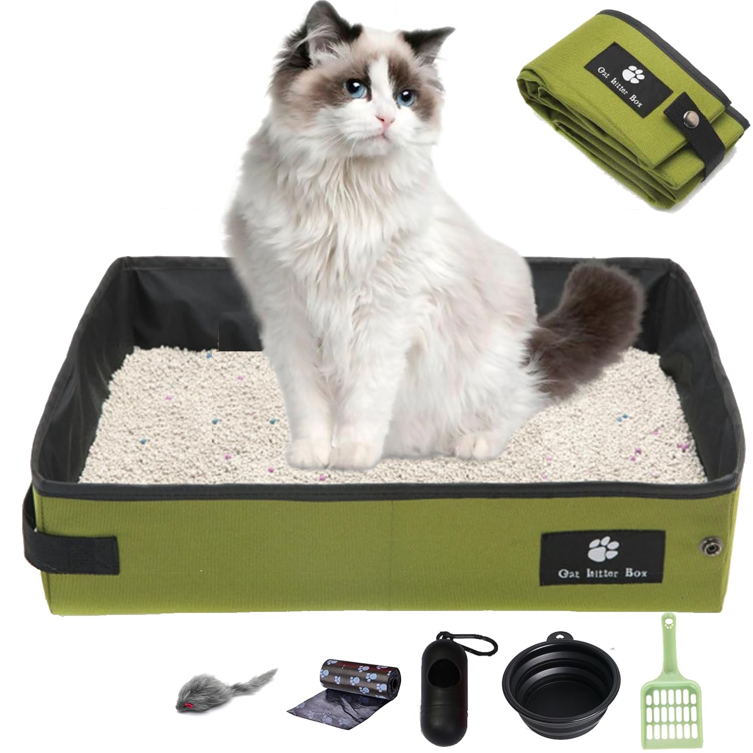 Creatvant Portable Litter Box, Leak-Proof Collapsible Cat Litter Box ...