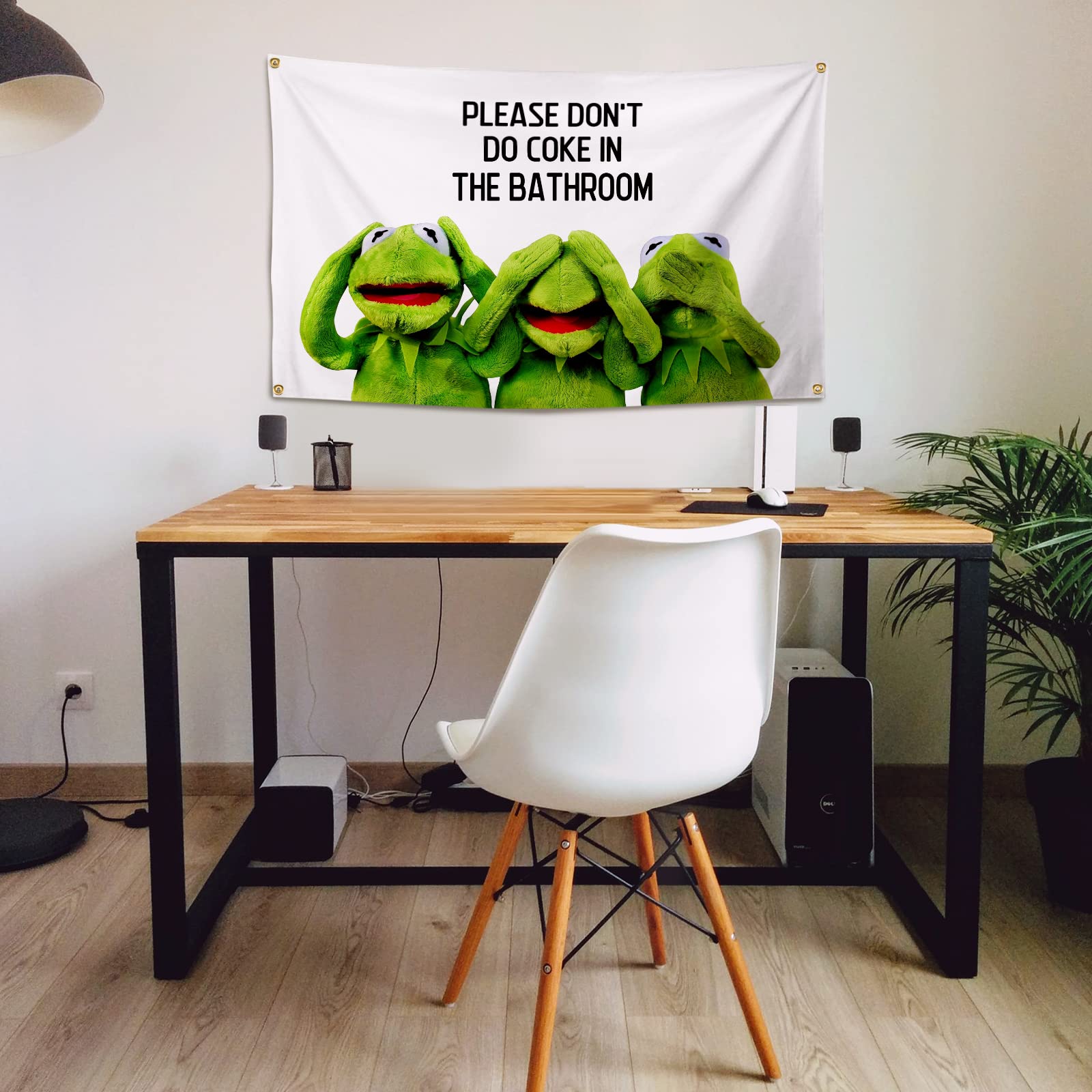 Kermit Please Dont Do Coke in The Bathroom Funny Flag 3x5ft with Four ...