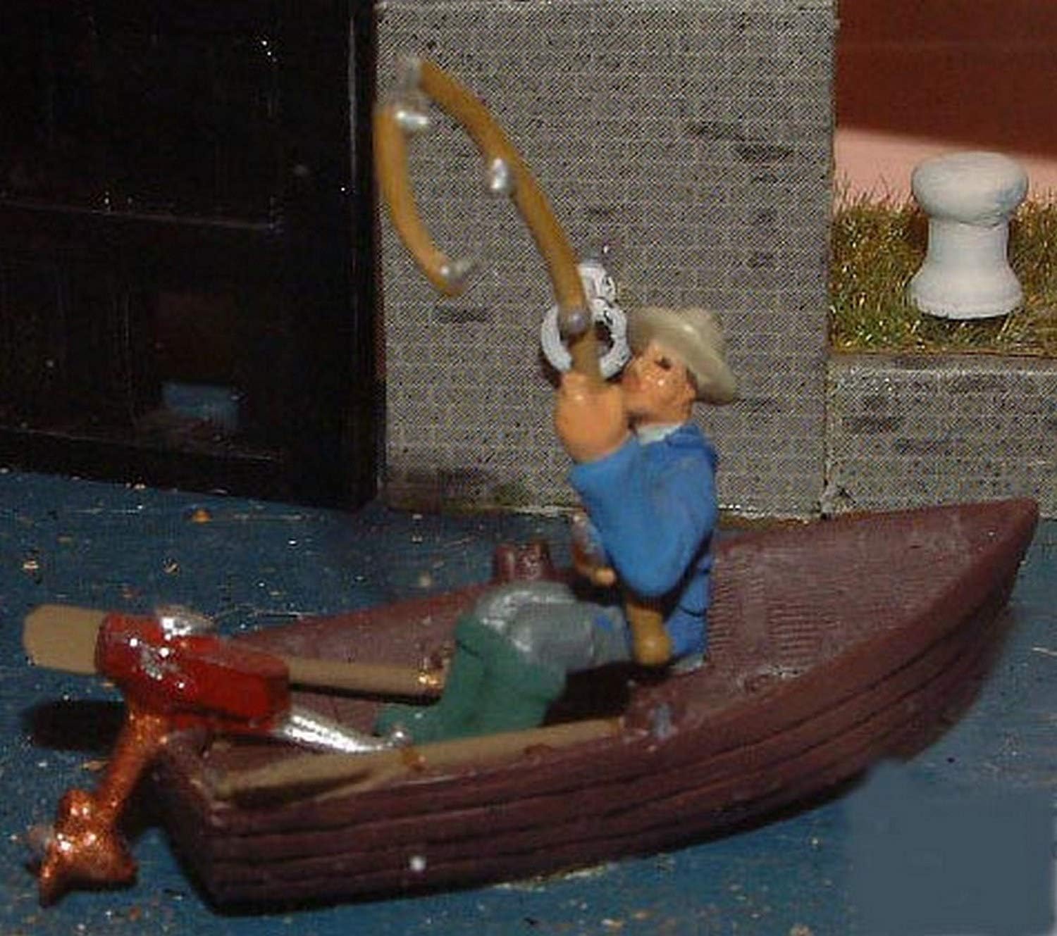Langley Models Rowing boat + fisherman OO Scale UNPAINTED Metal Model ...