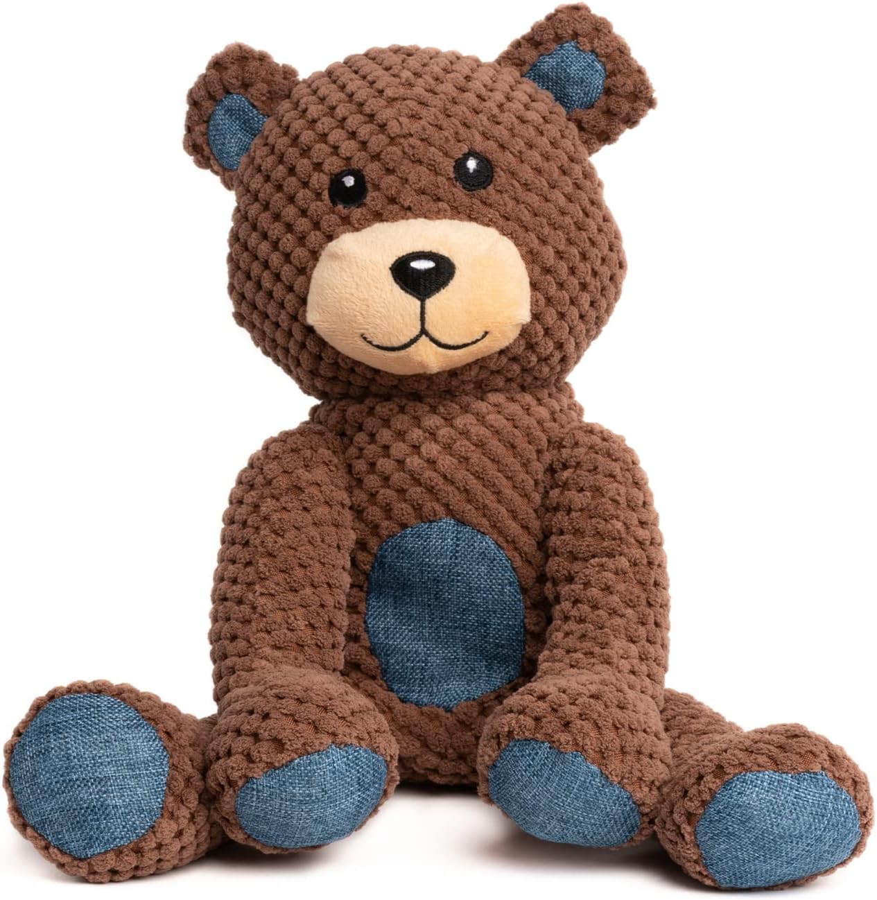 Fab Dog Floppy Teddy Bear Plush Squeaker Dog Toy, Small, Cream : Amazon ...