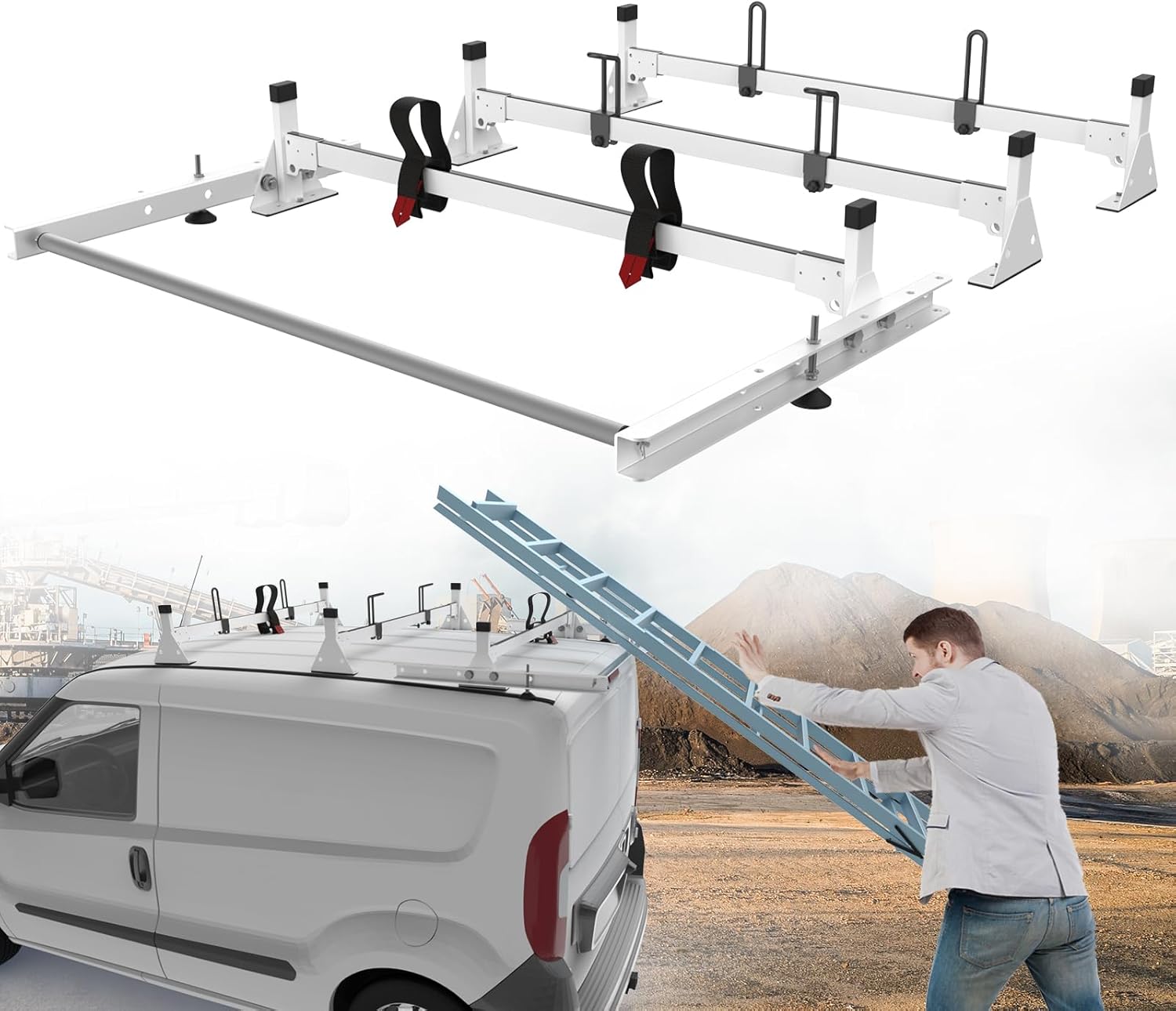 Amazon.com: StarONE 46" Heavy Duty Steel Van Roof Rack,Van Ladder Rack ...