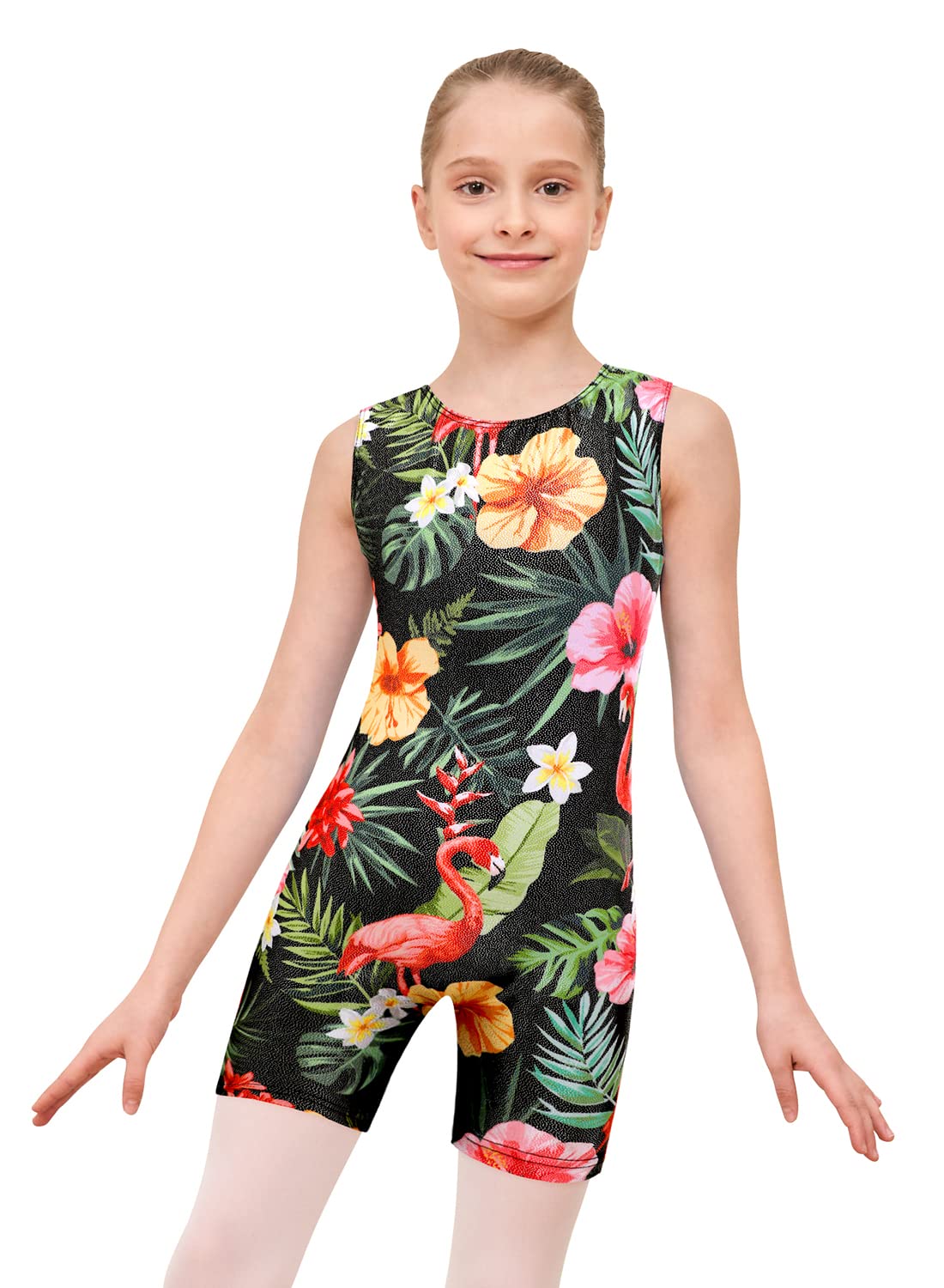 Snapklik.com : Girls Leotards For Gymnastics Black Flamingo Sparkle ...