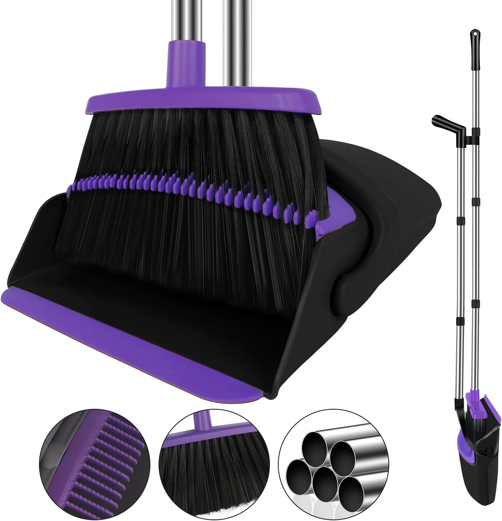 Amazon.com: Pink Broom and Dustpan Set, Broom with Dustpan Combo Set ...