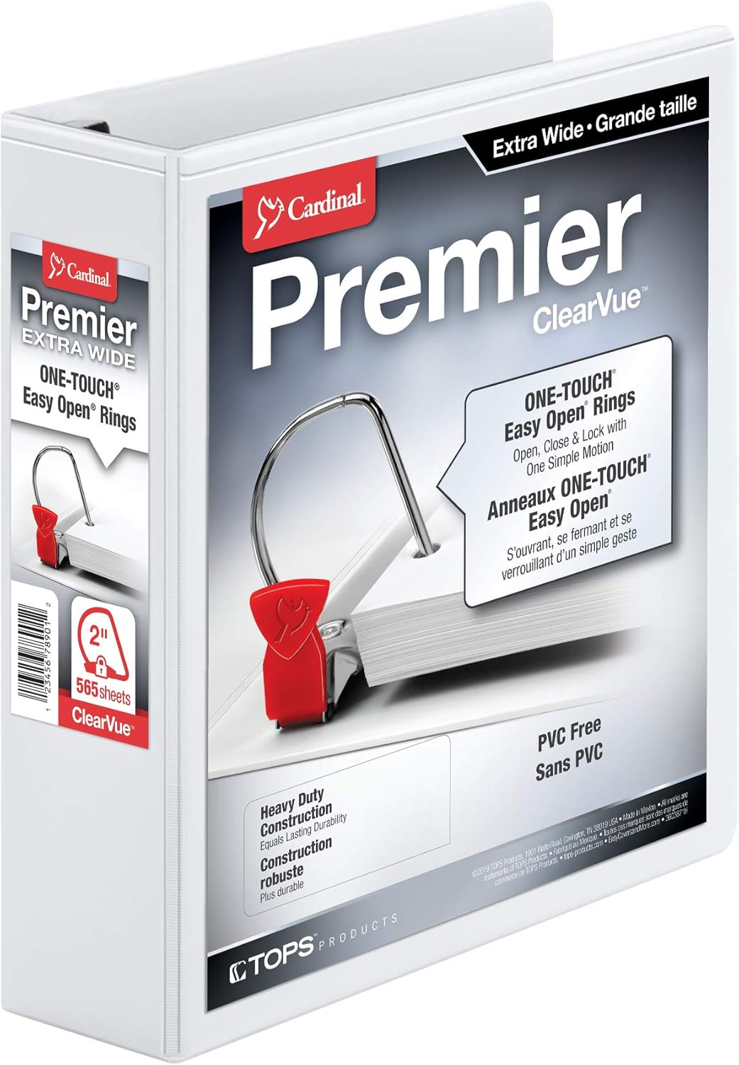 Amazon.com : Cardinal Premier Extra-Wide 3-Ring Binder, 2", ONE-Touch ...