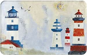 Amazon.com: Lighthouse Bathroom Rugs Door Mat Nautical Watercolor Blue ...