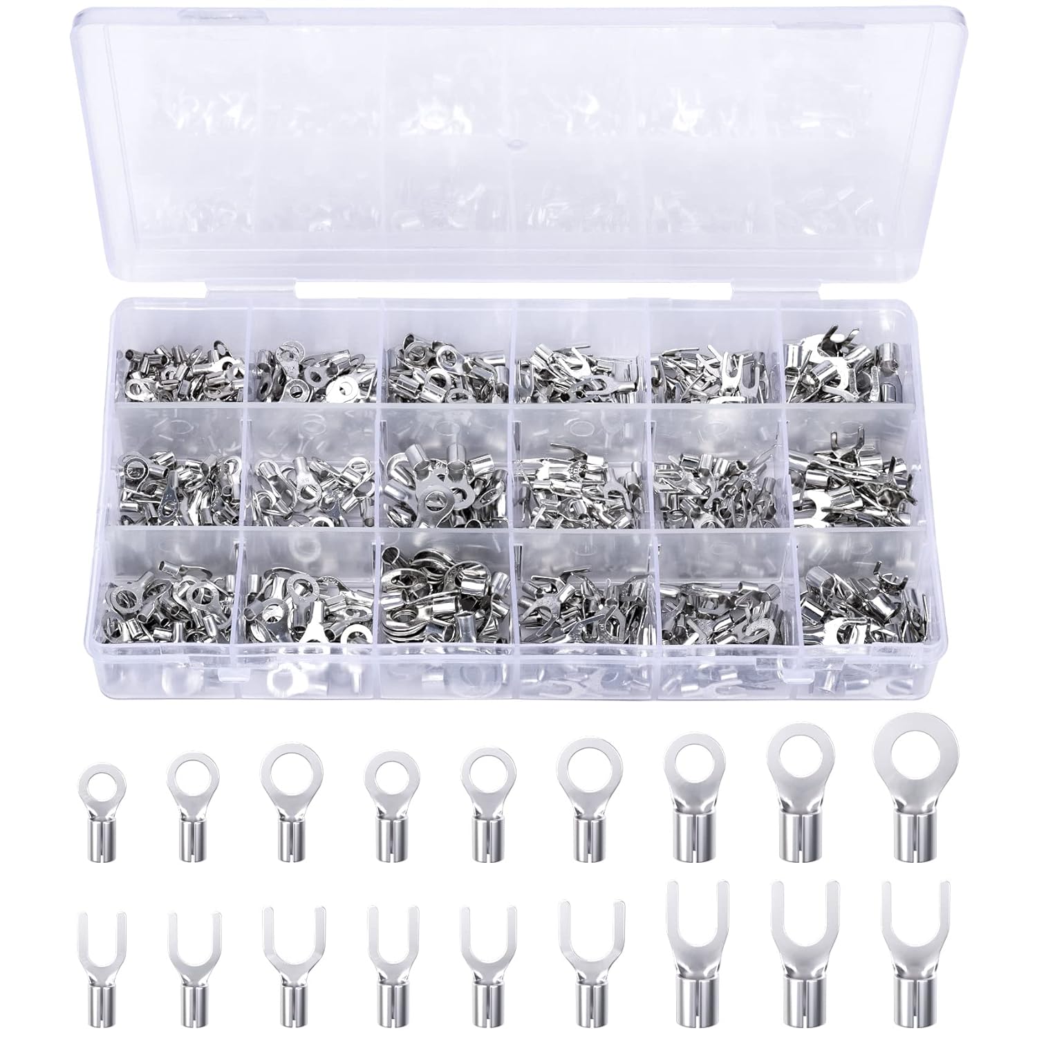 Amazon.com: PAGOW 600pcs Tinned Battery Terminals Cable Lugs Kit, AWG ...