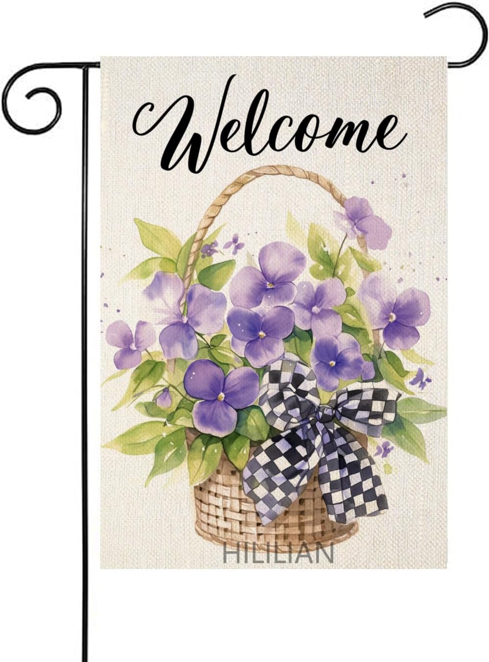 Amazon.com : HILILIAN Violet Spring Summer Garden Flag 12x18 Inch ...