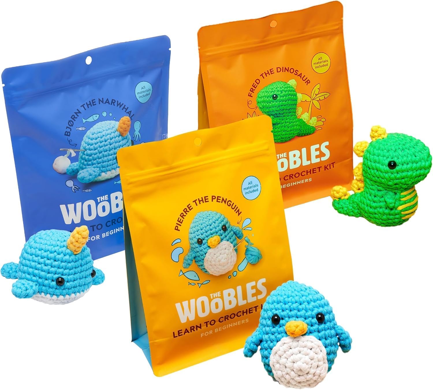 Amazon.com: The Woobles Beginners Crochet Kit with Easy Peasy Yarn as ...