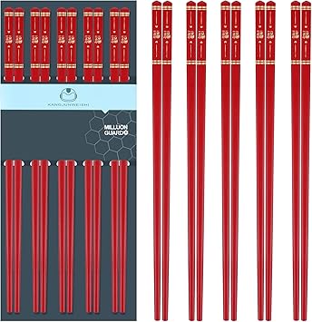 Amazon.com: 5 Pairs Chinese Chopsticks Reusable Fiberglass Dishwasher ...