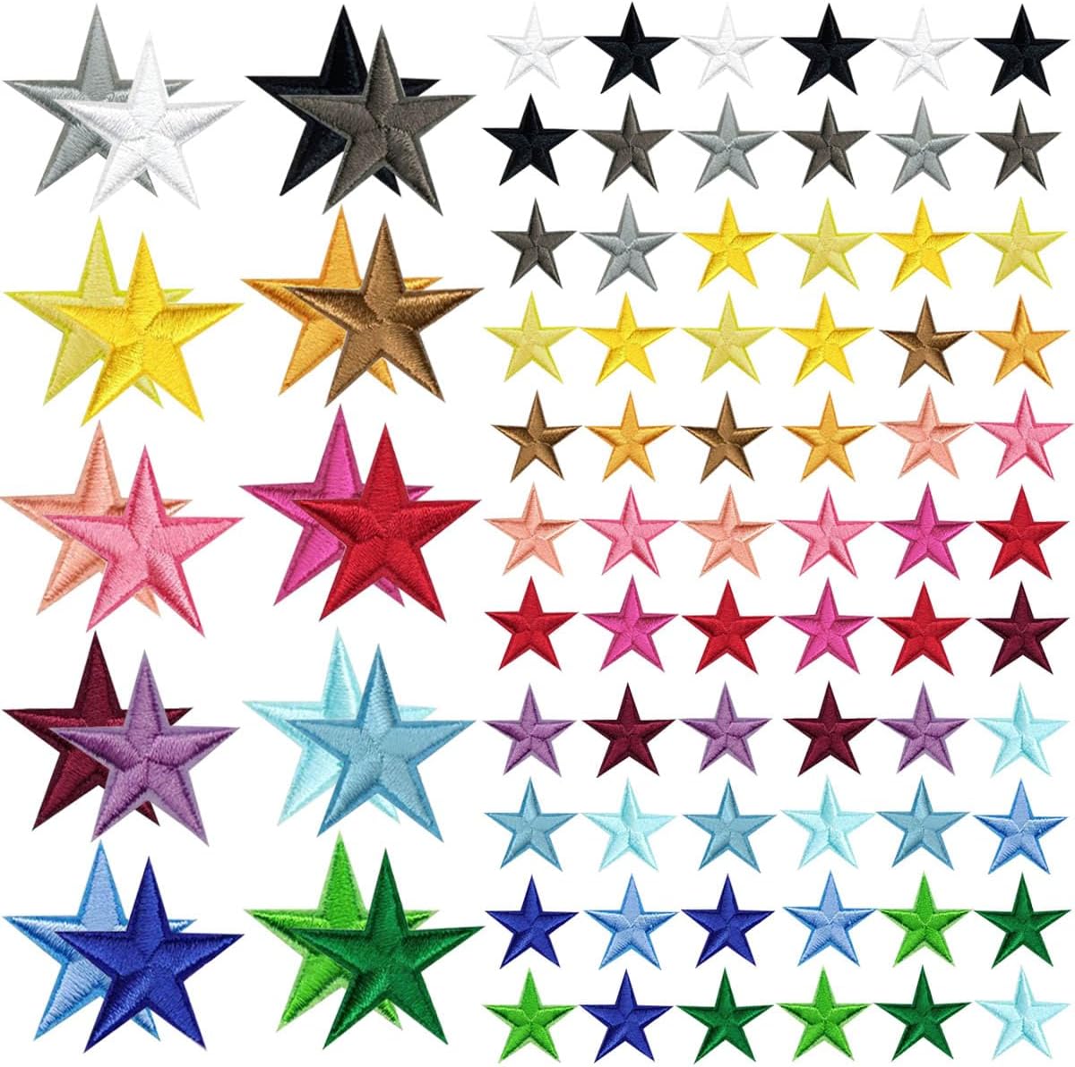 Amazon.com: PAGOW 30pcs Gold Star Iron on Patch, Sew on Star ...