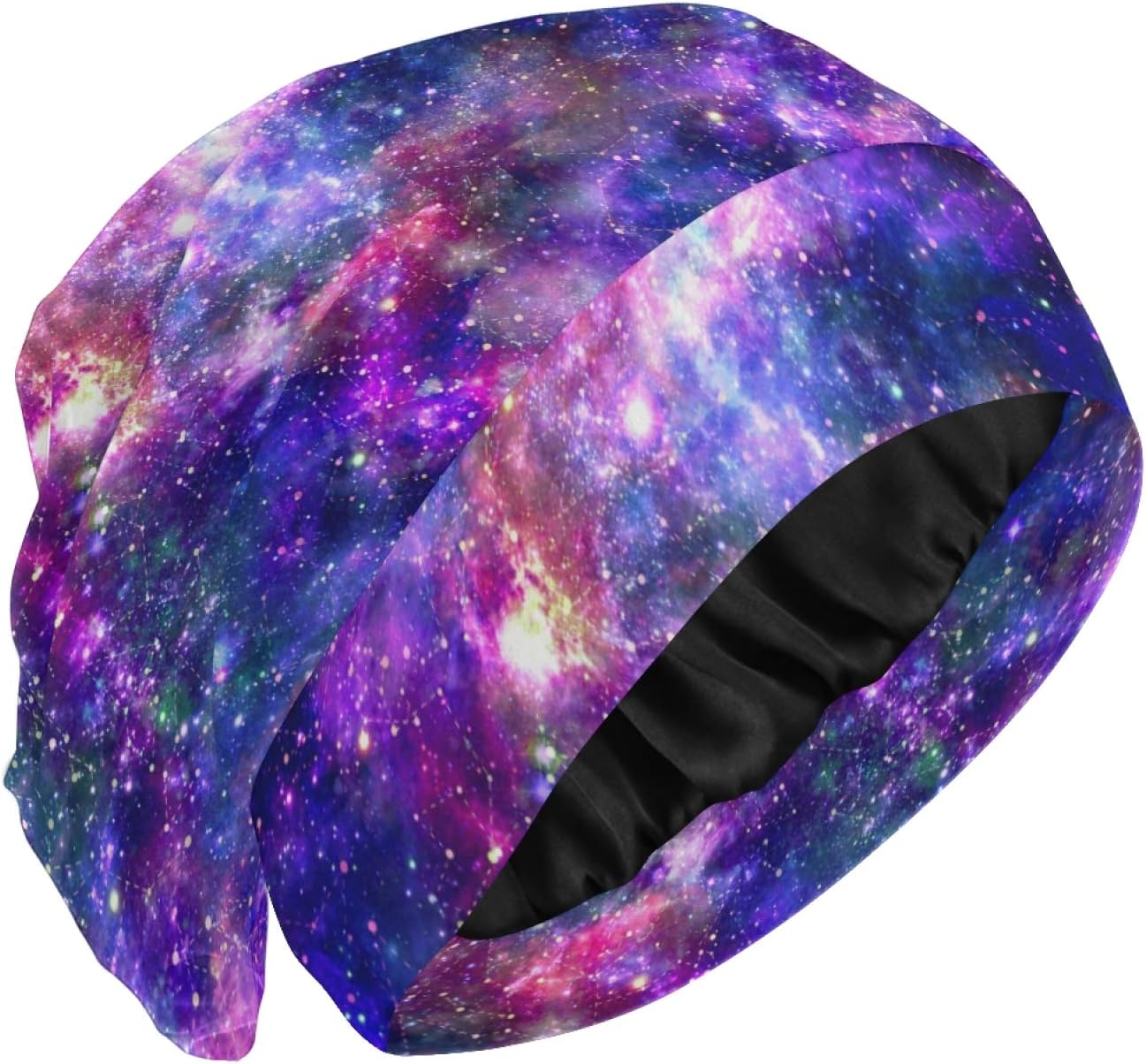 Amazon.com: UNISE Starry Galaxy Milky Way Satin Lined Sleep Cap Slouchy ...