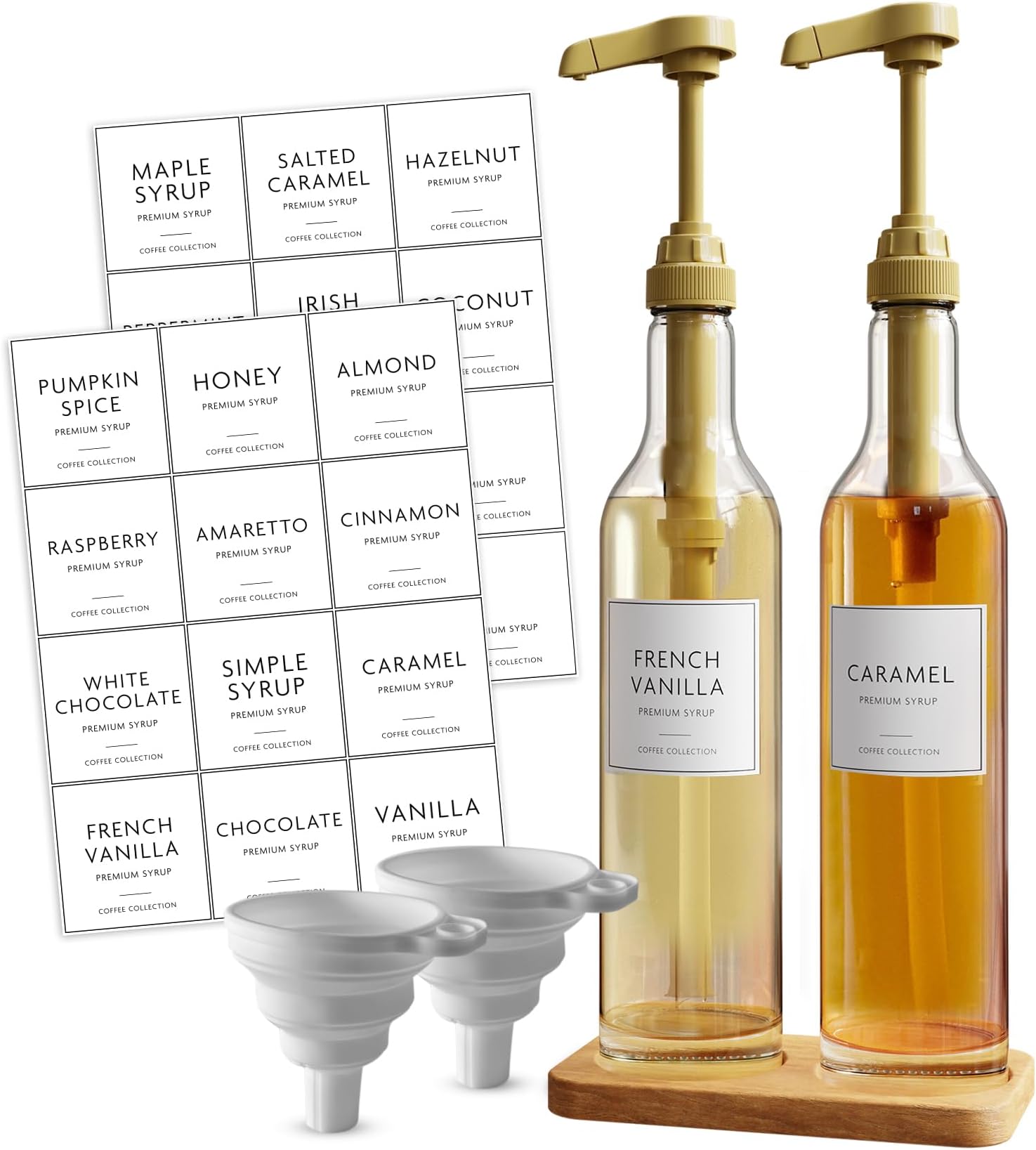 Amazon.com: Coffee Syrup Dispenser Set, Coffee Bar Accessories, 500ml ...