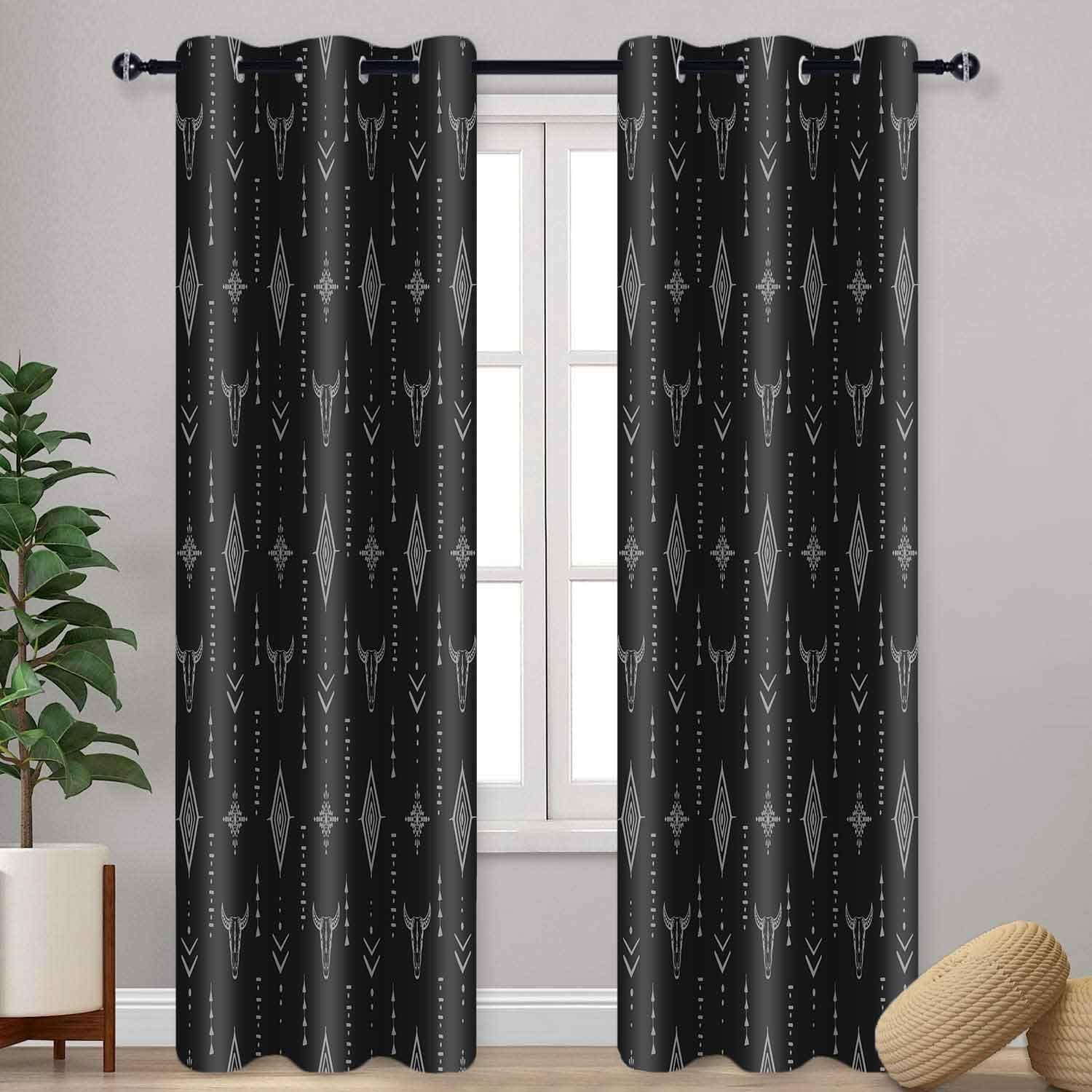 Amazon.com: AHBEWIN Tribal Aztec Print Window Curtain Panels 2 Pack ...