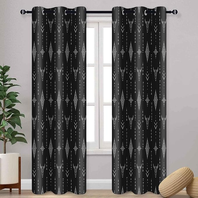 Amazon.com: AHBEWIN Tribal Aztec Print Window Curtain Panels 2 Pack ...